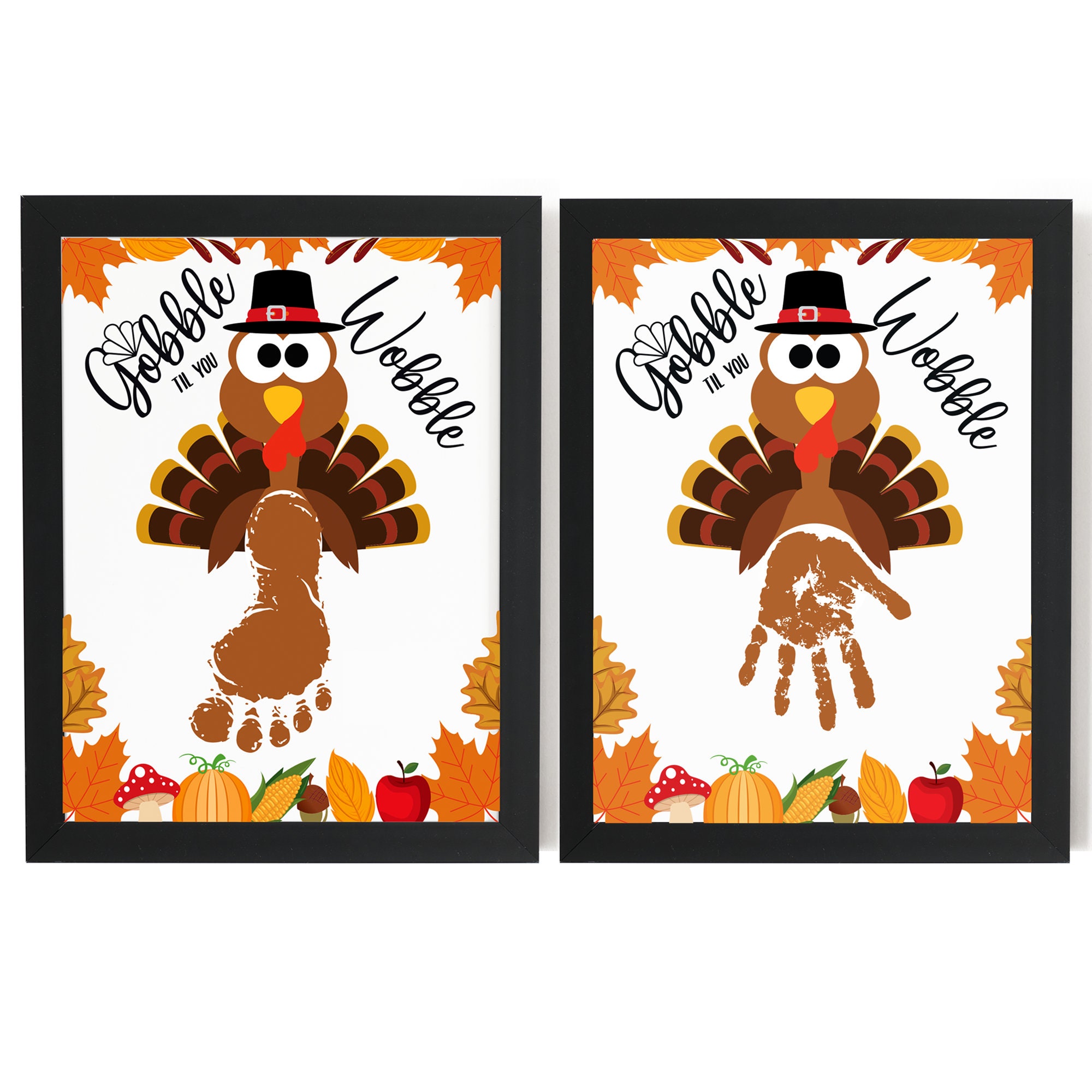 Turkey Handprint Craft Thanksgiving Handprint Art Set of 2 PRINTABLE ...