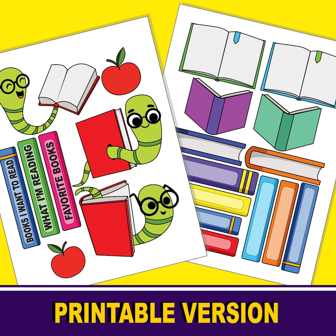 Printable Reading Bulletin Board Display Bookworm Editable - Etsy Canada