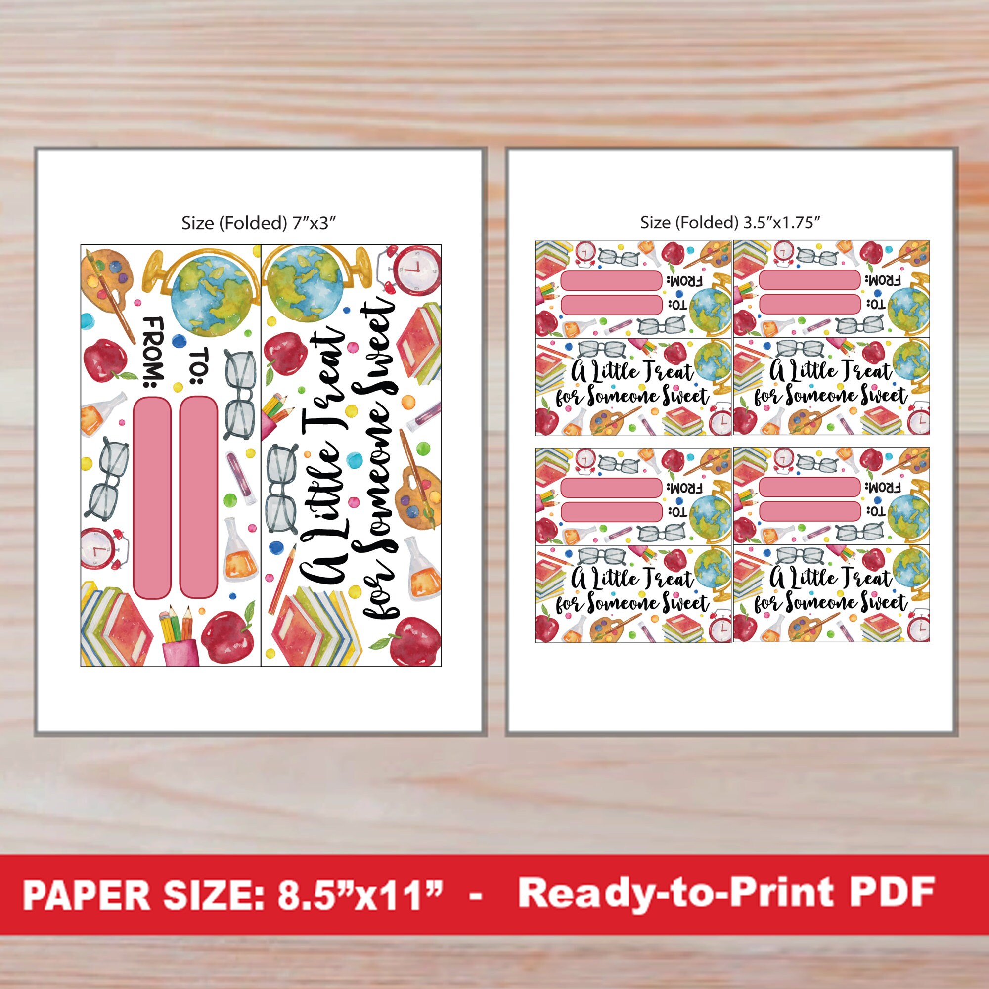 School Treat Bag Topper PRINTABLE Candy Treat Bag Topper Tags for ...