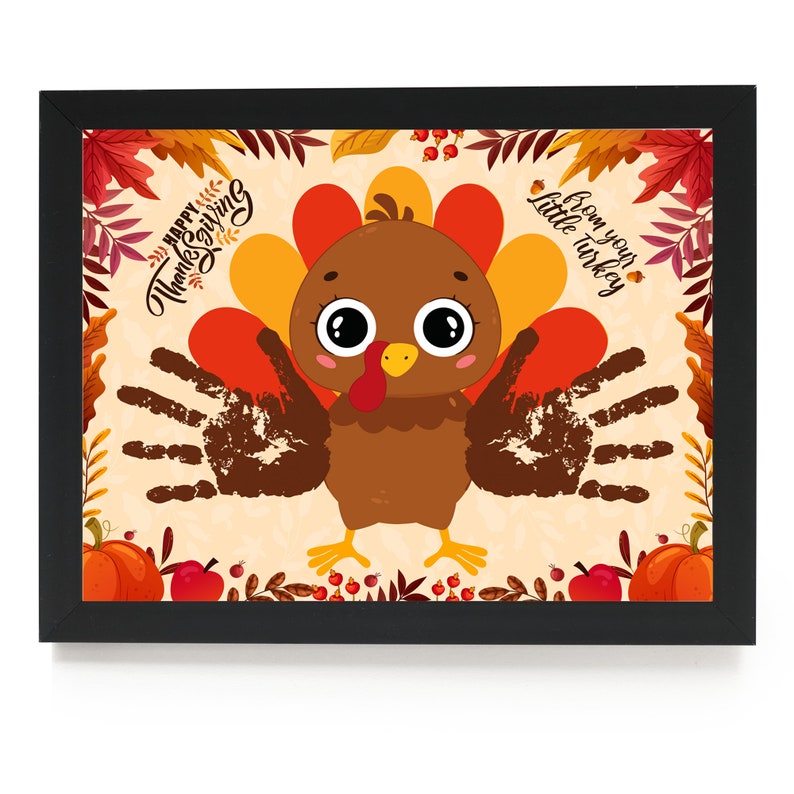Thanksgiving Handprint Art Turkey Handprint Craft Happy - Etsy