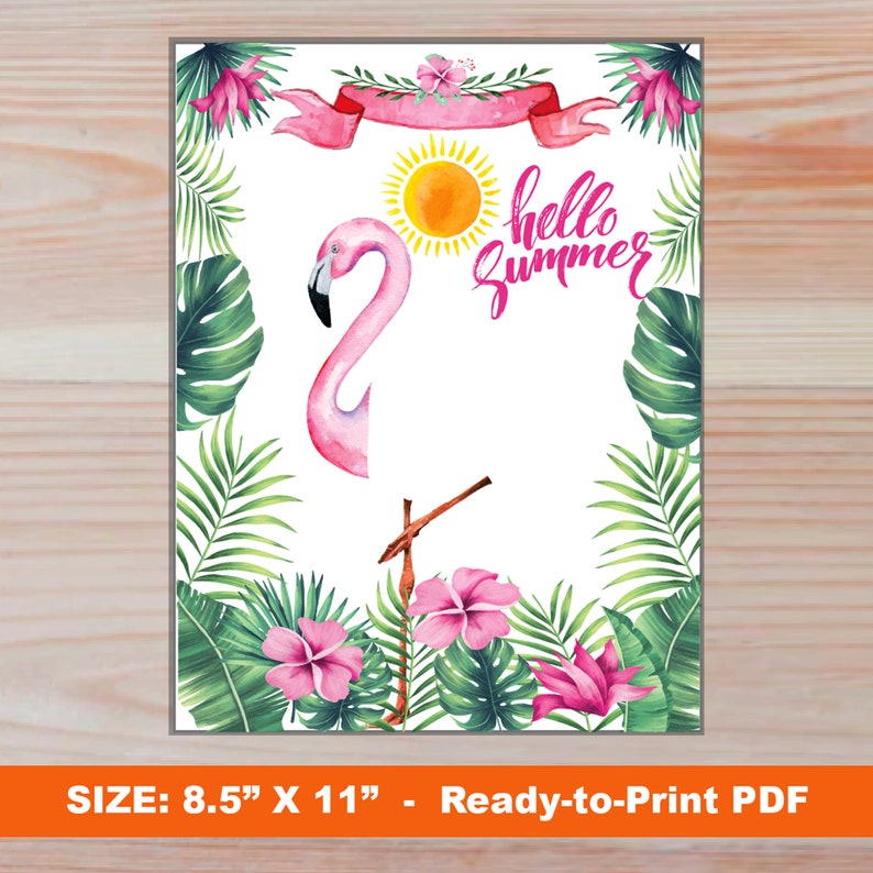 Flamingo Handprint Art Summer Crafts PRINTABLE Handprint - Etsy