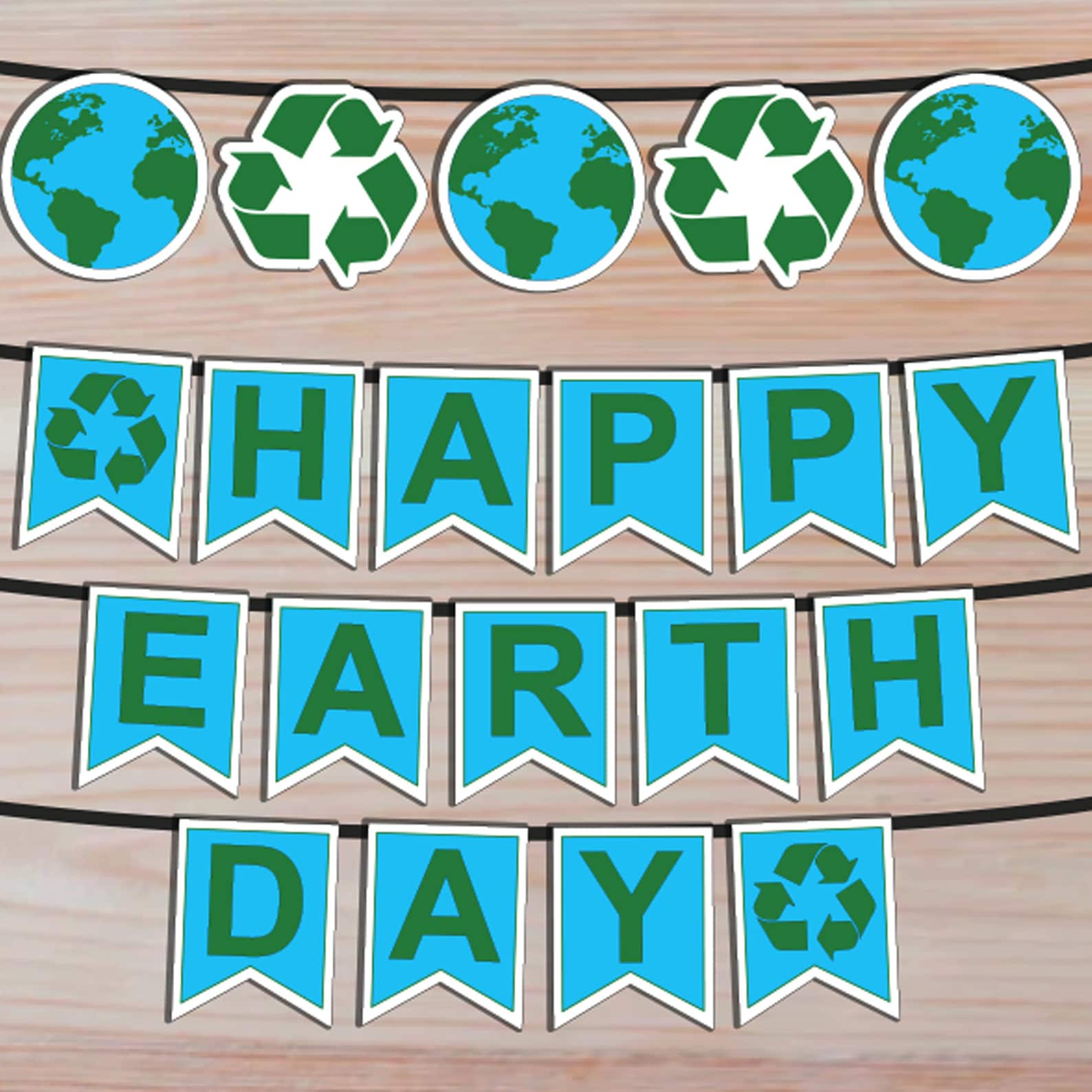 Earth Day Banner Kit for Bulletin Board | PRINTABLE Earth Day Pennant ...