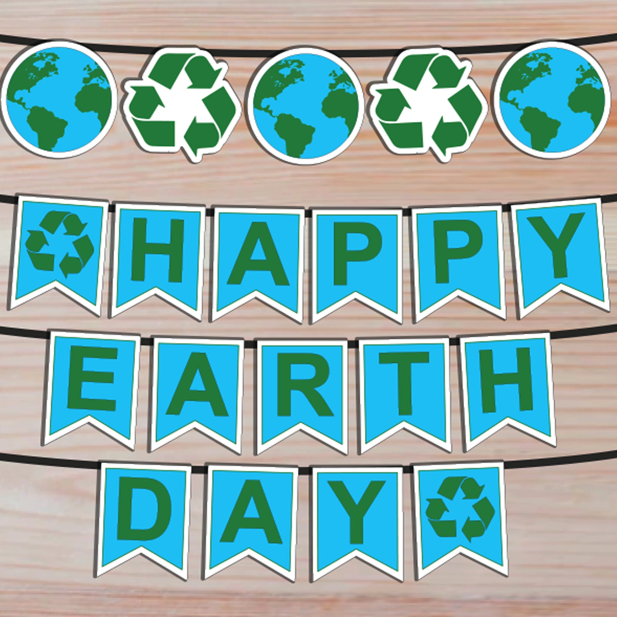 Earth Day Banner Kit for Bulletin Board PRINTABLE Earth Day Pennant ...