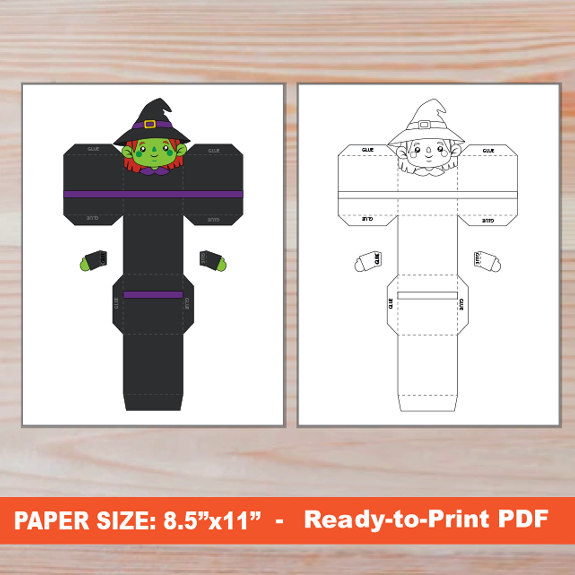 Halloween Treat Box PRINTABLE Witch Party Favor Boxes - Etsy