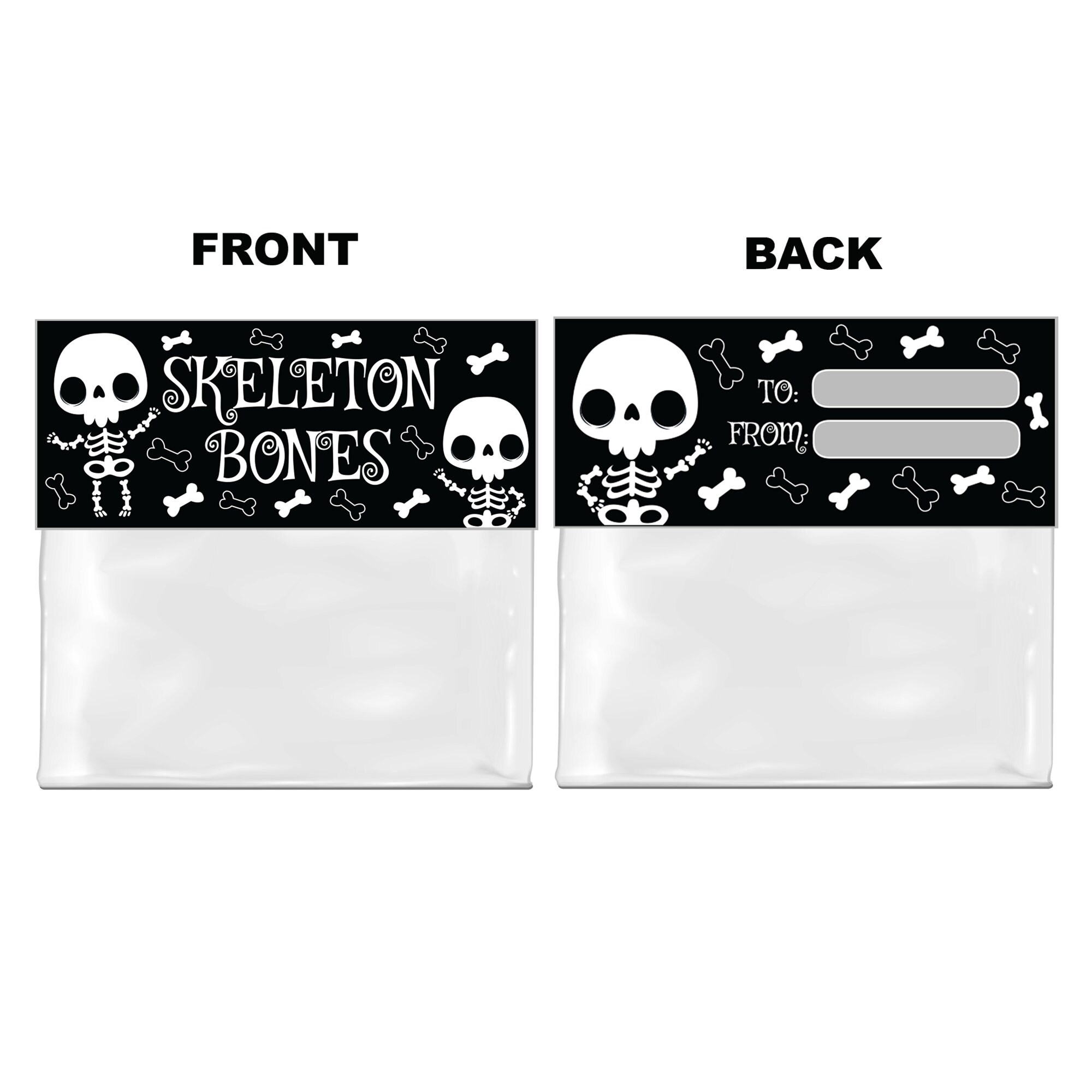 Halloween Treat Bag Topper PRINTABLE Skeleton Bones Candy Treat Bag ...