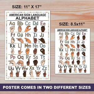 ASL Alphabet Posters | American Sign Language Display | PRINTABLE ...