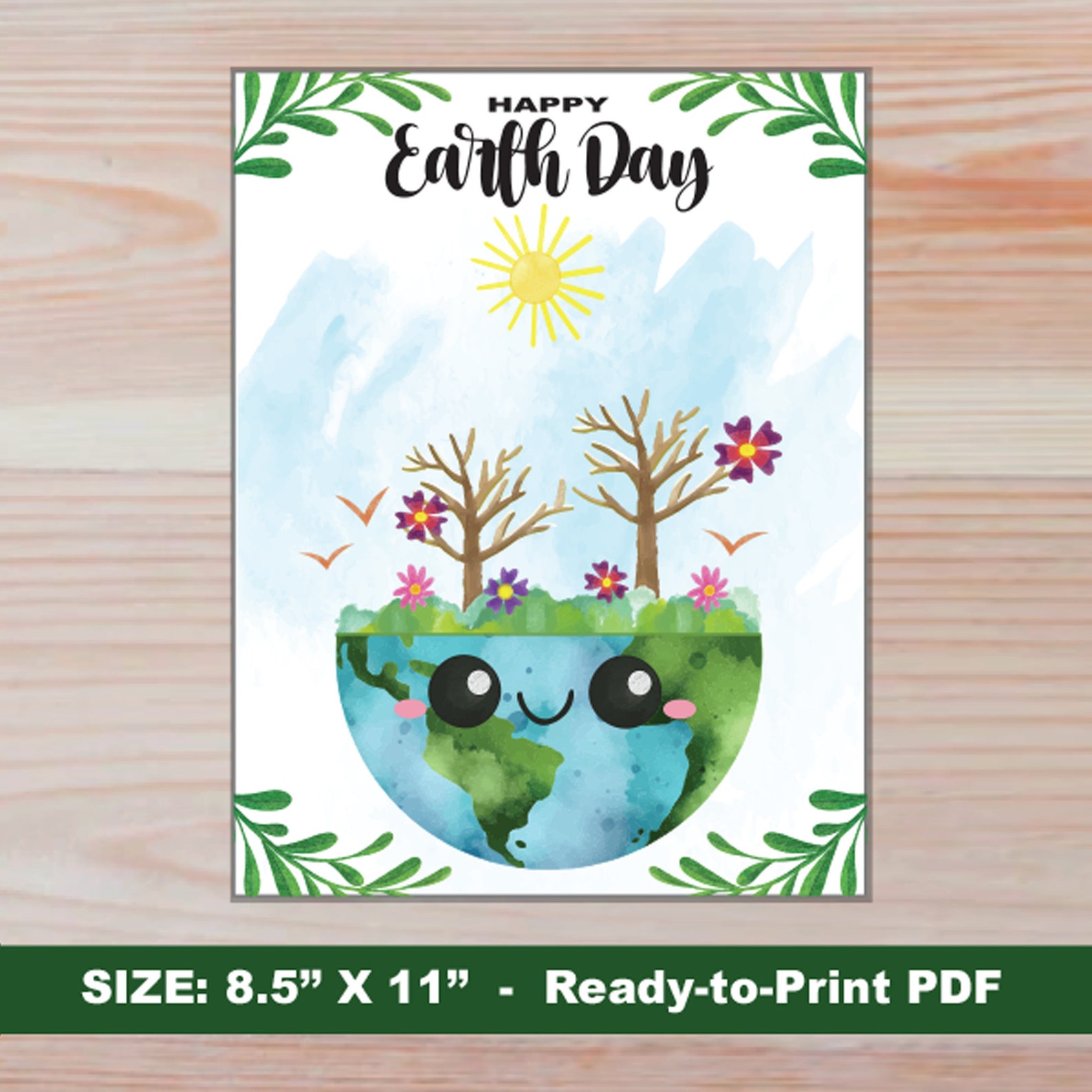 Earth Day Handprint Art Craft | PRINTABLE Earth Day Trees Nature ...