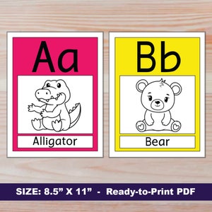 Alphabet Posters | PRINTABLE | RAINBOW Bright Colors | Classroom Decor ...