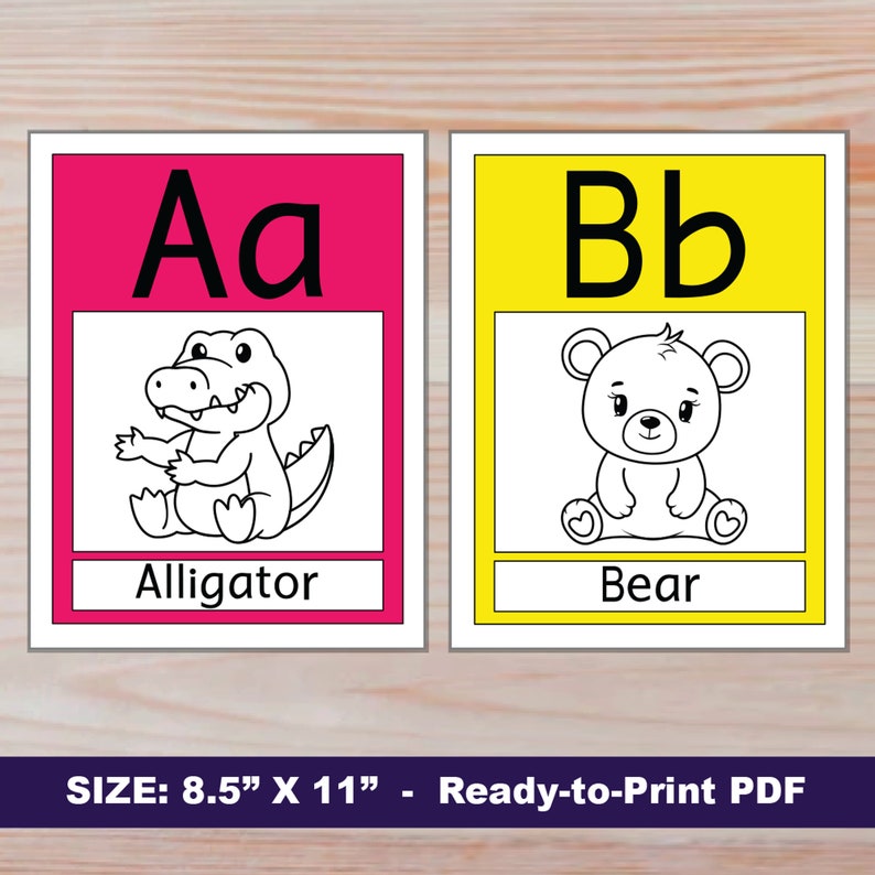 Alphabet Posters PRINTABLE RAINBOW Bright Colors - Etsy