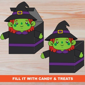 Halloween Treat Box | PRINTABLE Witch Party Favor Boxes | Halloween ...