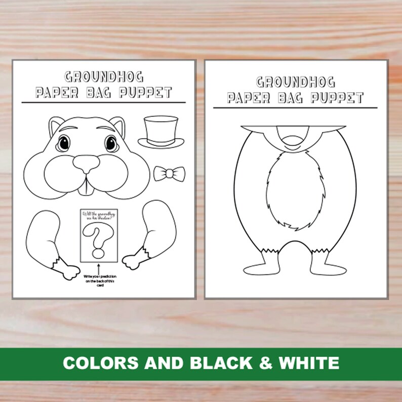 Groundhog Paper Bag Puppet Groundhog Day Activity Craft for Kids ...