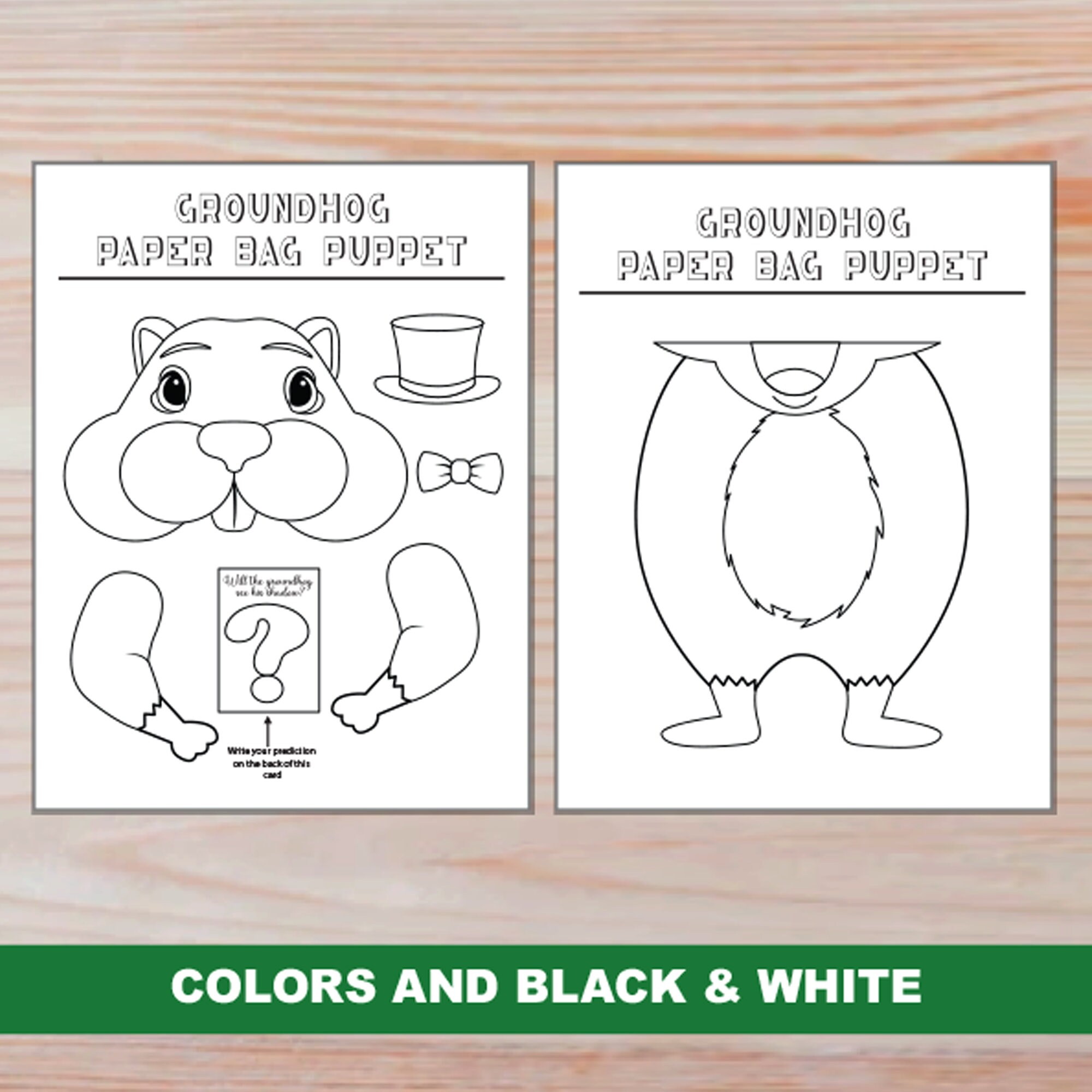 Groundhog Paper Bag Puppet Groundhog Day Activity Craft for Kids ...