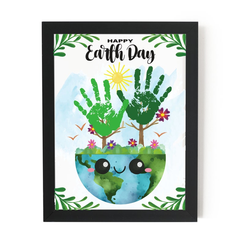 Earth Day Handprint Art Craft PRINTABLE Earth Day Trees - Etsy