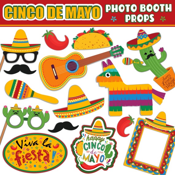 Fiesta Photo Booth PRINTABLE Props Cinco De Mayo Mexican - Etsy