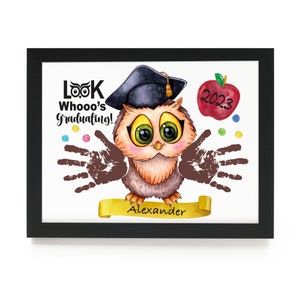 Graduation Handprint Art | Owl Grad Crafts Activity for Kids | Keepsake ...