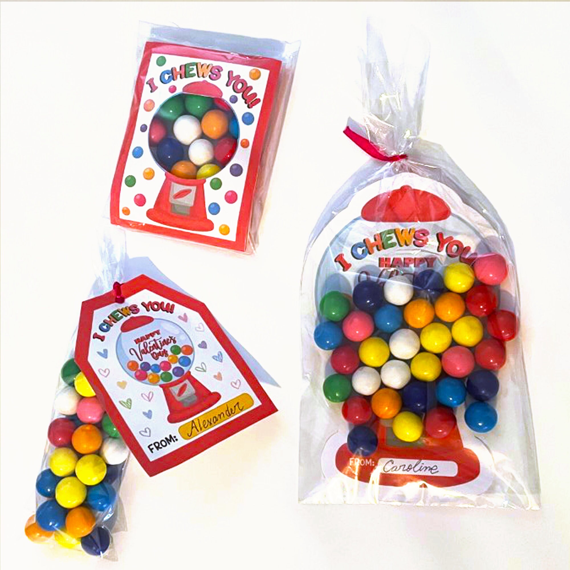 PRINTABLE Valentine’s Day Gift Tags and Gumball Cards | I Chews You Gum ...