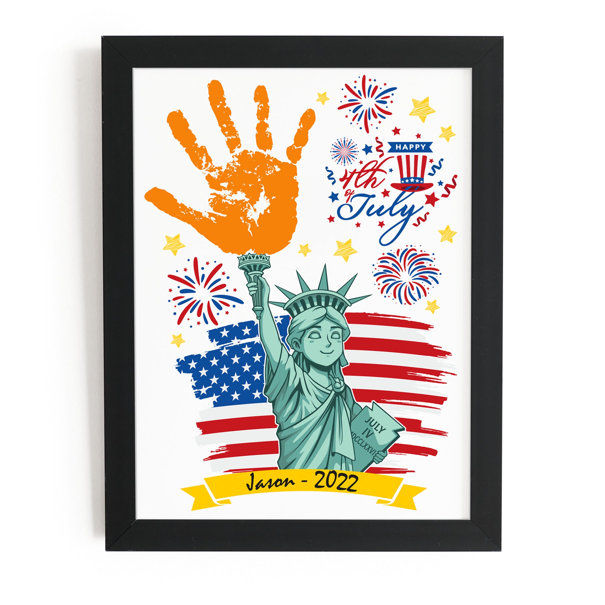 4th of July Handprint Art Statue of Liberty Crafts PRINTABLE Handprint ...