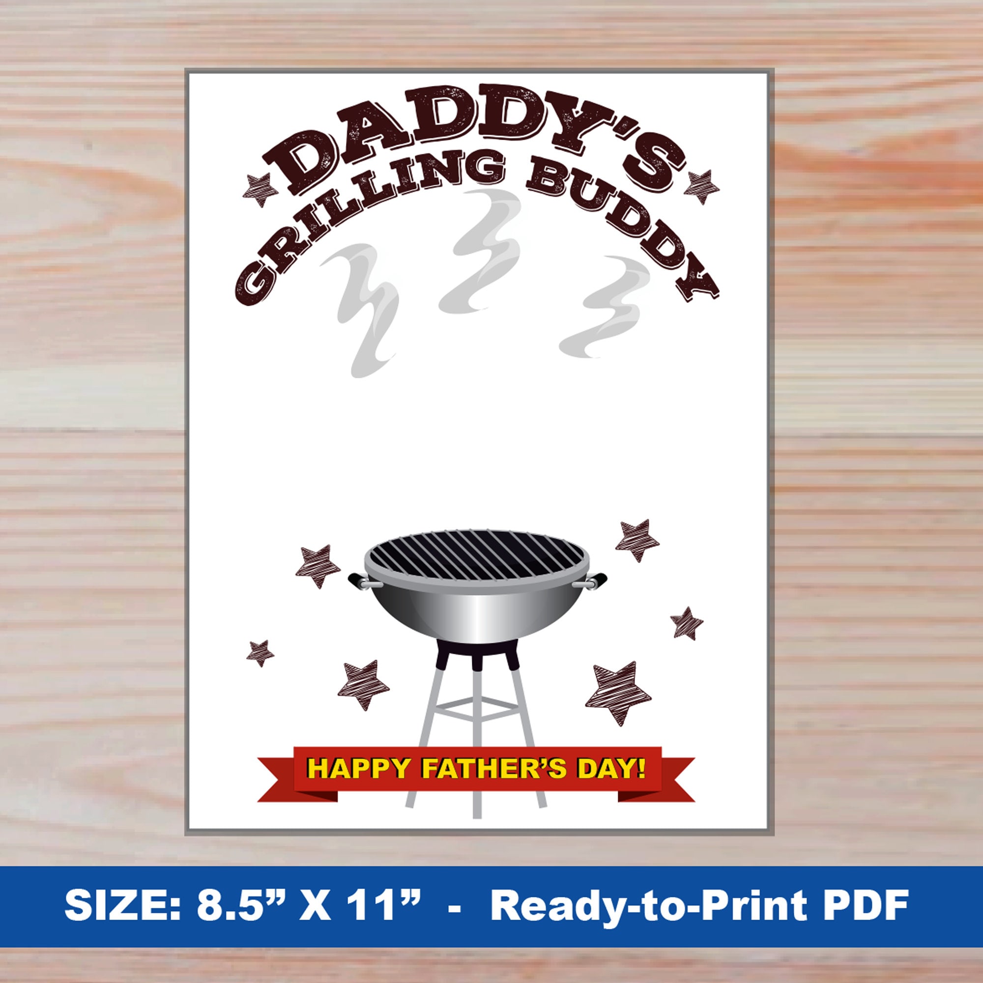 Father's Day Handprint Craft Wall Art Dads Grilling | Etsy