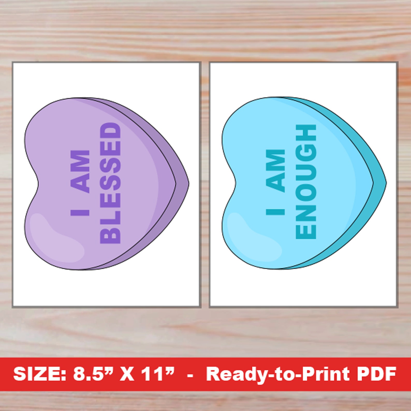 Conversation Hearts PRINTABLE Banner | Candy Sweethearts Positive ...