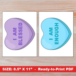 Conversation Hearts PRINTABLE Banner | Candy Sweethearts Positive ...