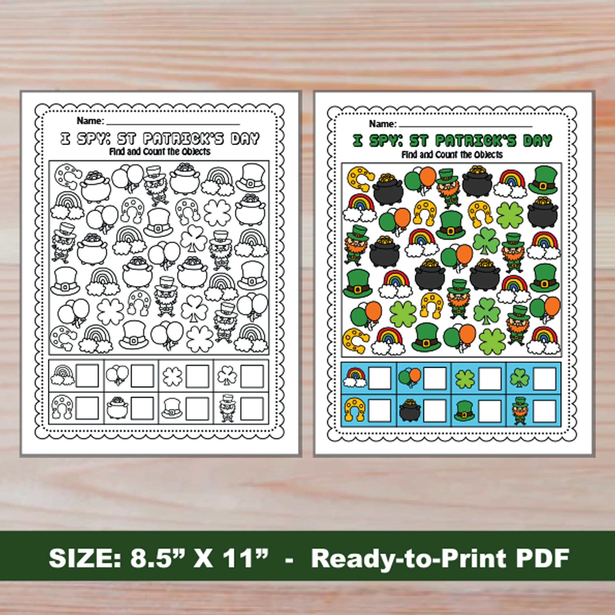 St Patrick's Day I Spy Game PRINTABLE St Patricks Day Activities for ...