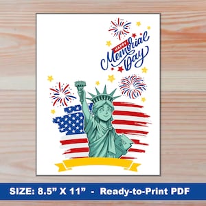 Memorial Day Handprint Art | Statue of Liberty Crafts | PRINTABLE ...