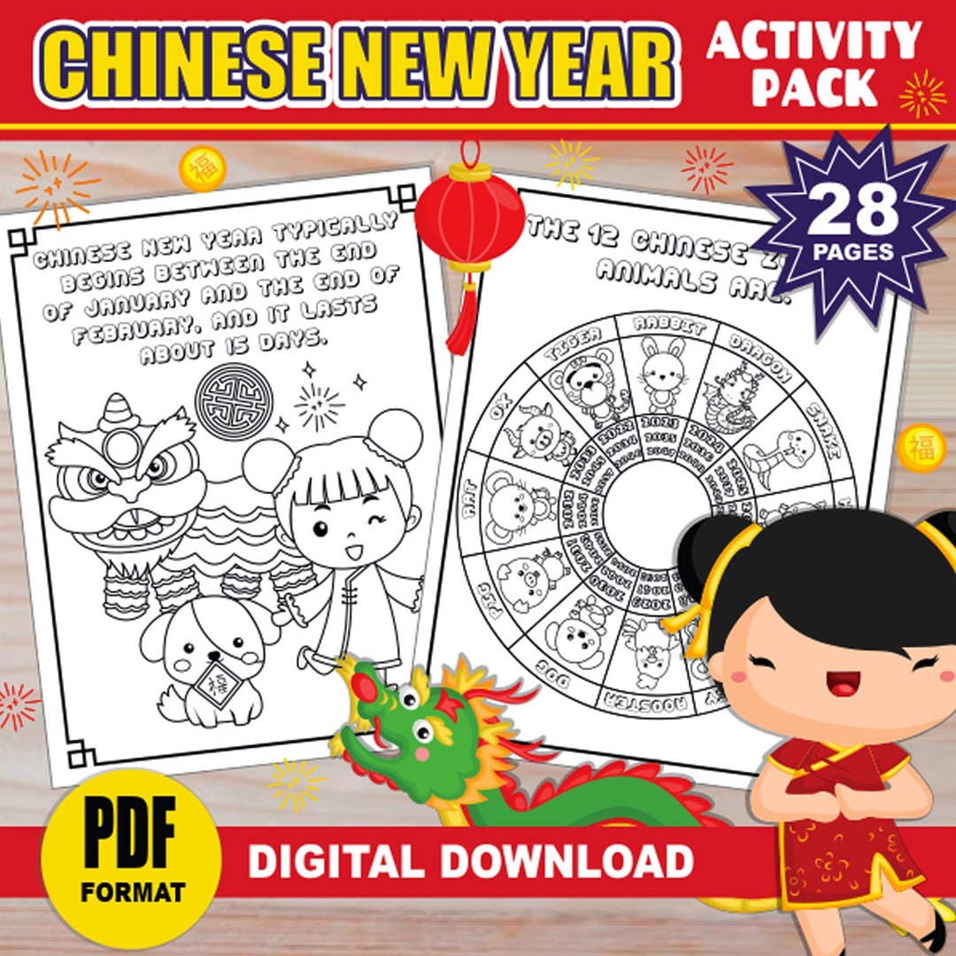 Chinese New Year Activities | Lunar New Year Coloring Pages, Reading ...