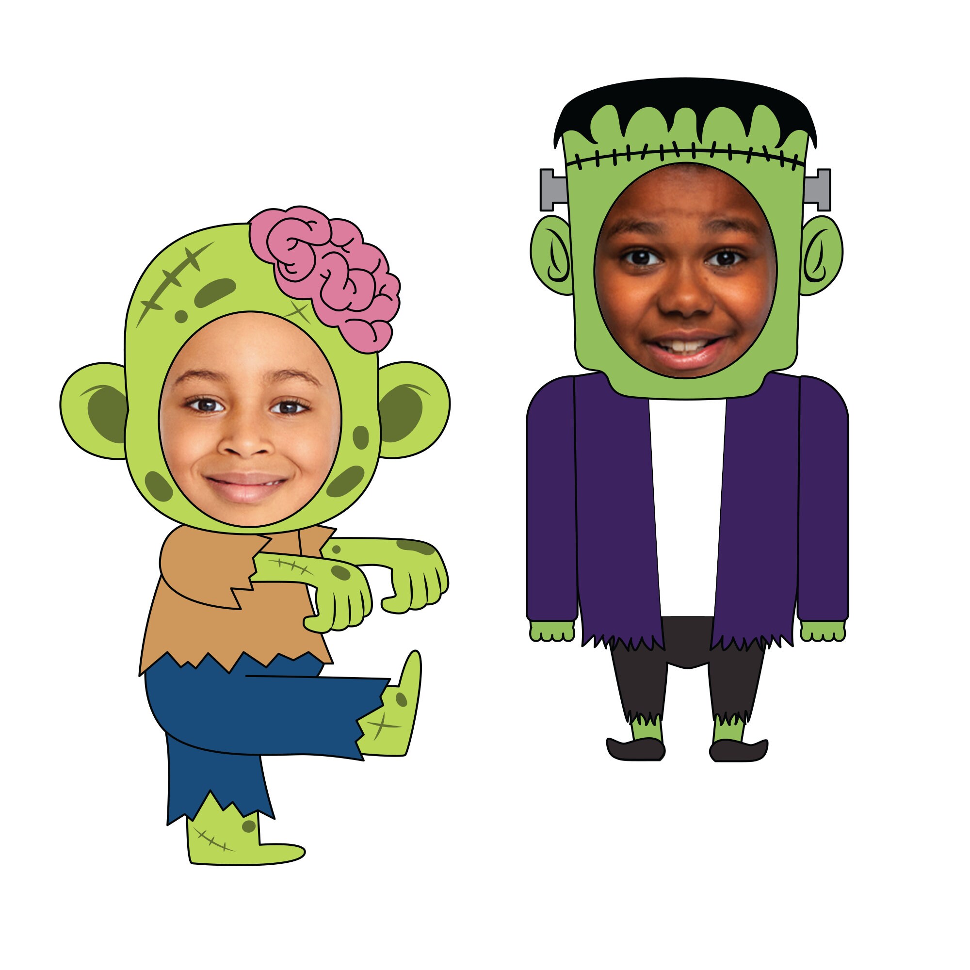 Halloween Add Your Own Photo Picture | PNG Frankie & Zombie Add Photo ...