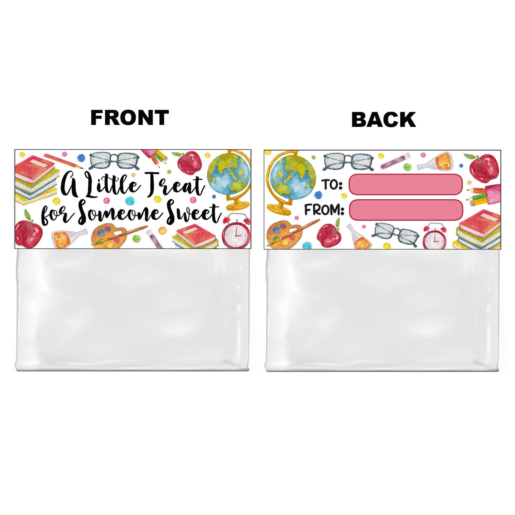 School Treat Bag Topper PRINTABLE Candy Treat Bag Topper Tags for ...