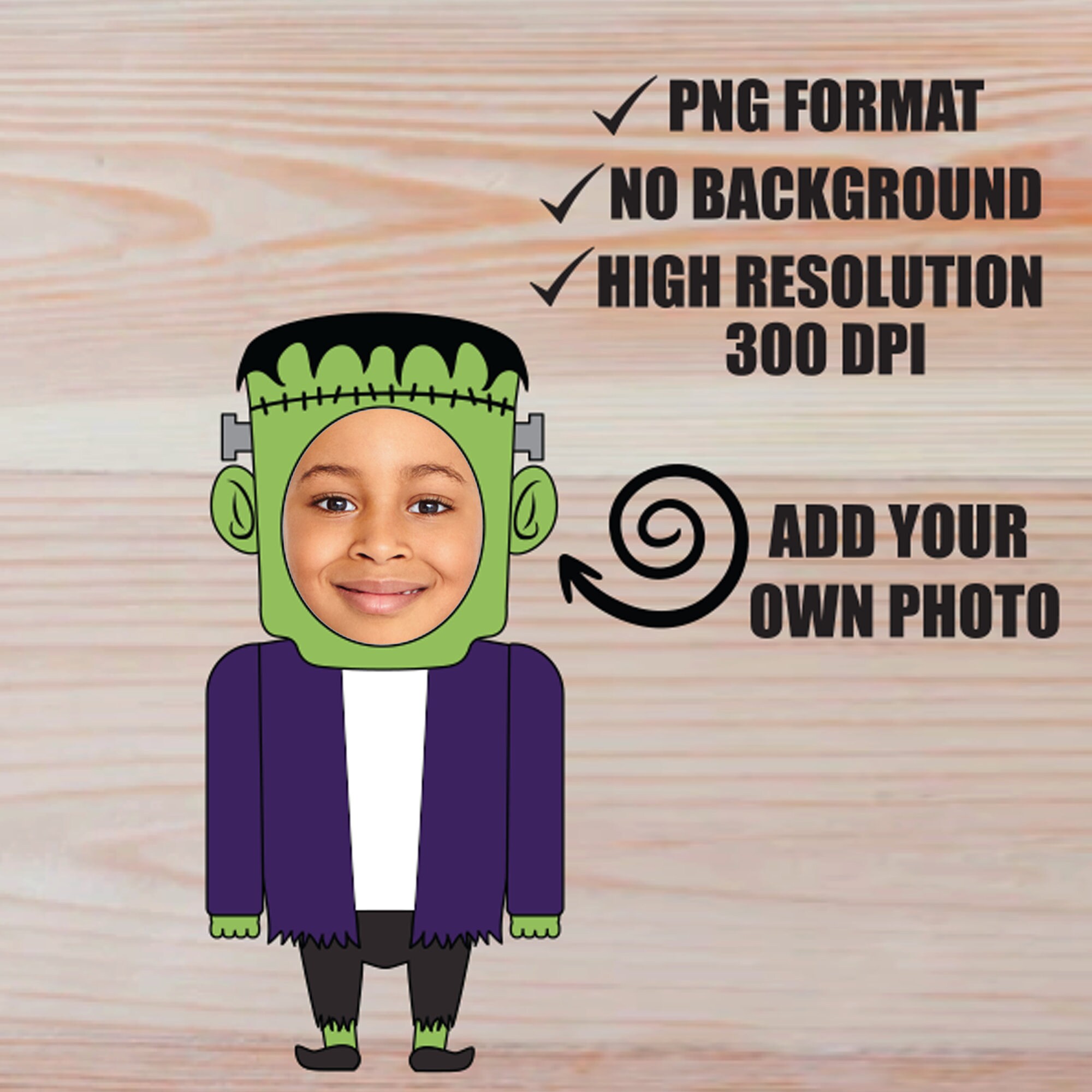 Halloween Add Your Own Photo Picture | PNG Frankie & Zombie Add Photo ...