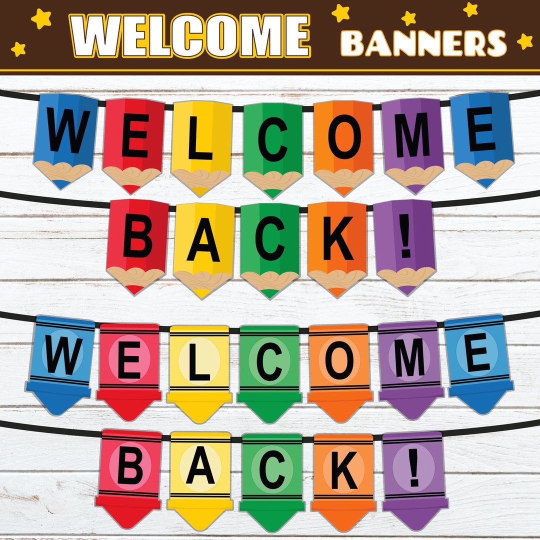 PRINTABLE Crayons & Pencils Welcome Banner L Back to School Garland ...