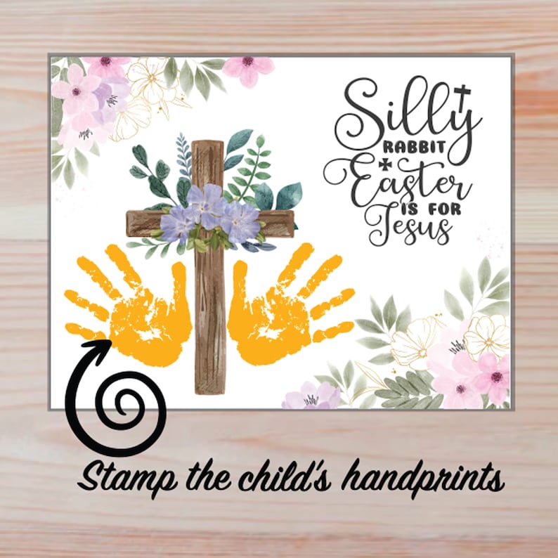 Easter Handprint Art Craft Silly Rabbit Easter is for Jesus Religious ...