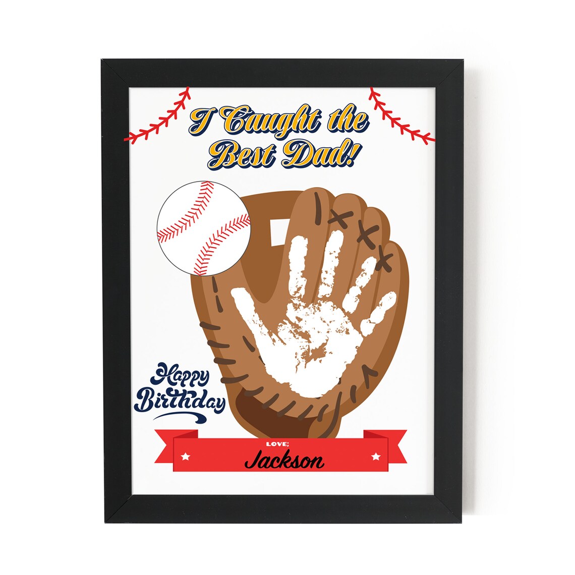 Baseball Handprint Art | Dad Birthday Gift, Keepsake (digital Download ...