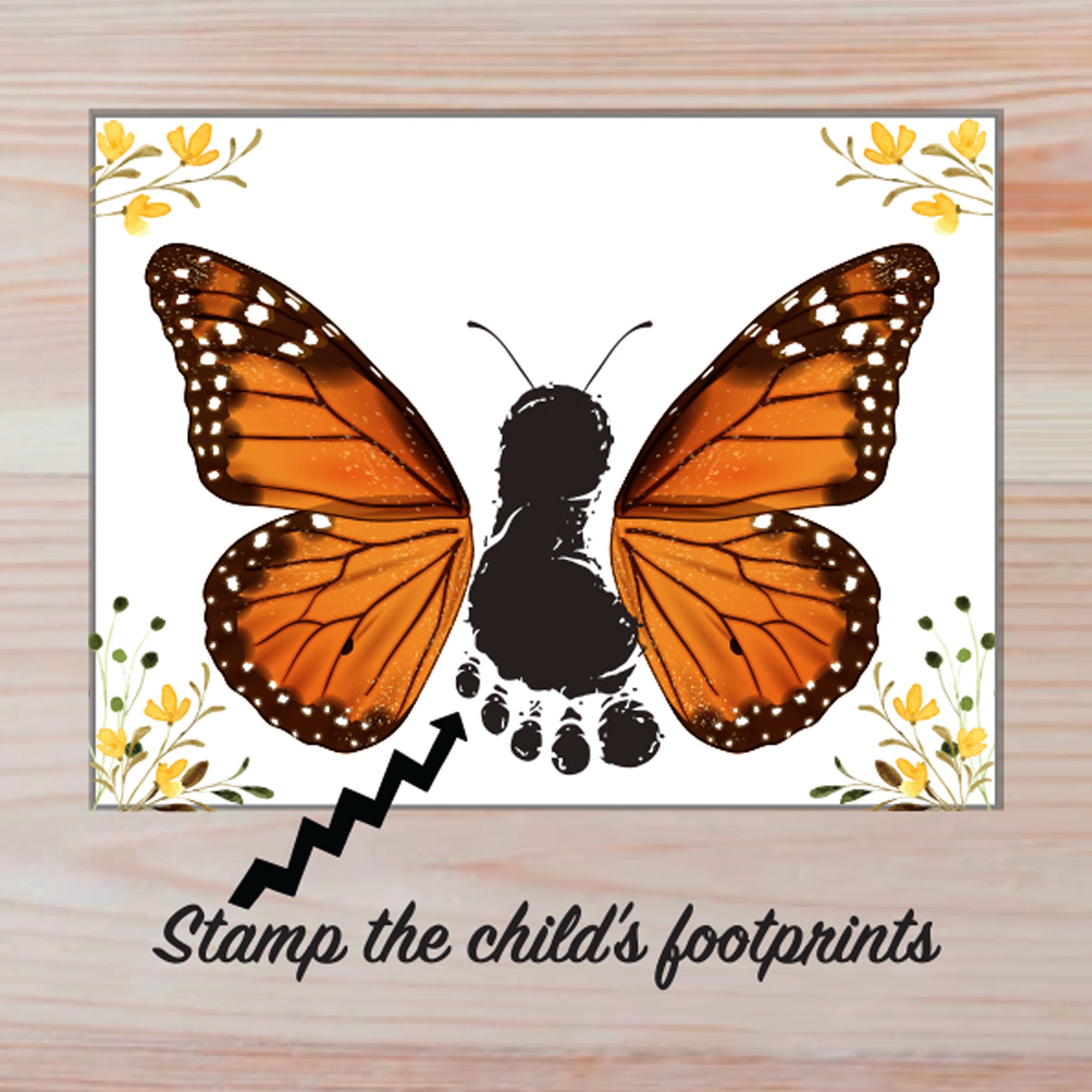 Butterfly Footprint Art Monarch Butterfly Handprint PRINTABLE Crafts ...