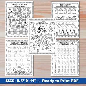 4th of July Activity Pack for Kids | Independence Day Worksheets and ...