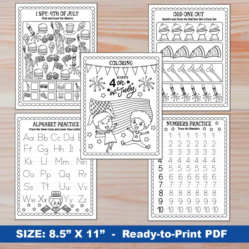 4th of July Activity Pack for Kids Independence Day Worksheets and ...
