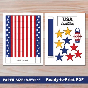 Patriotic USA Paper Lantern Crafts | for USA Holidays Flag Day, 4th of ...