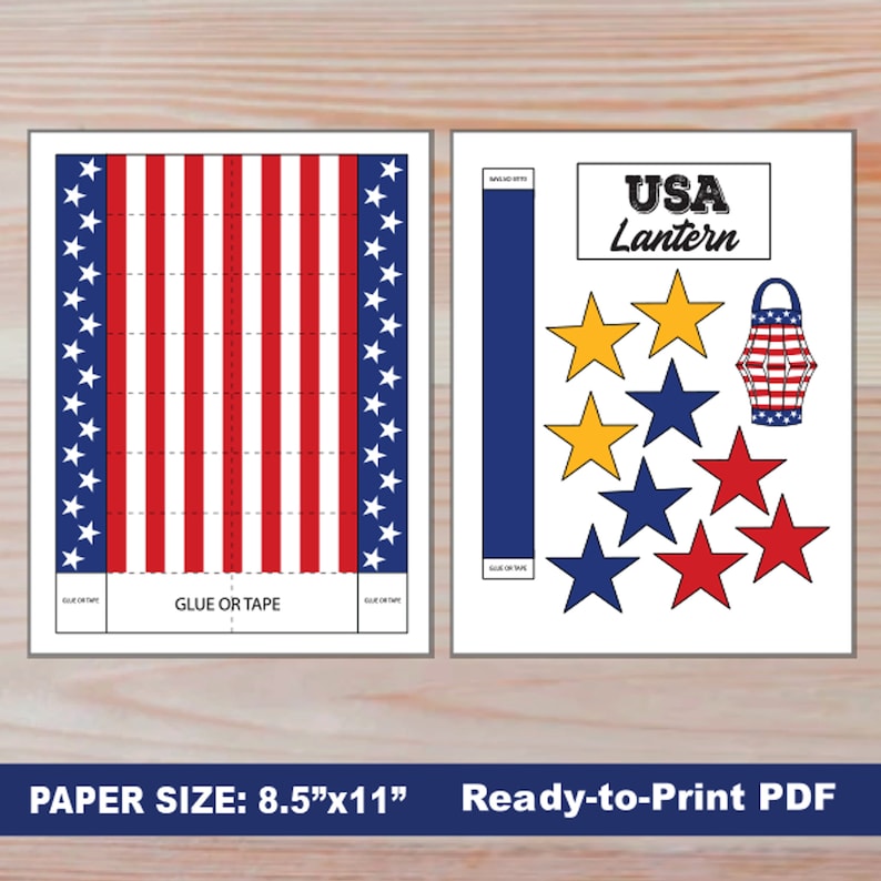 Patriotic USA Paper Lantern Crafts for USA Holidays Flag Day, 4th of ...