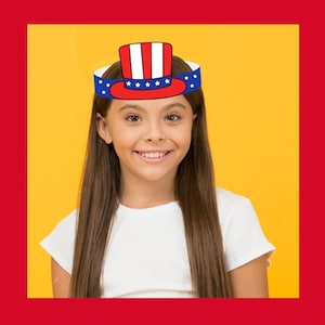 4th of July Paper Crowns | Patriotic America Paper Hat Headband ...
