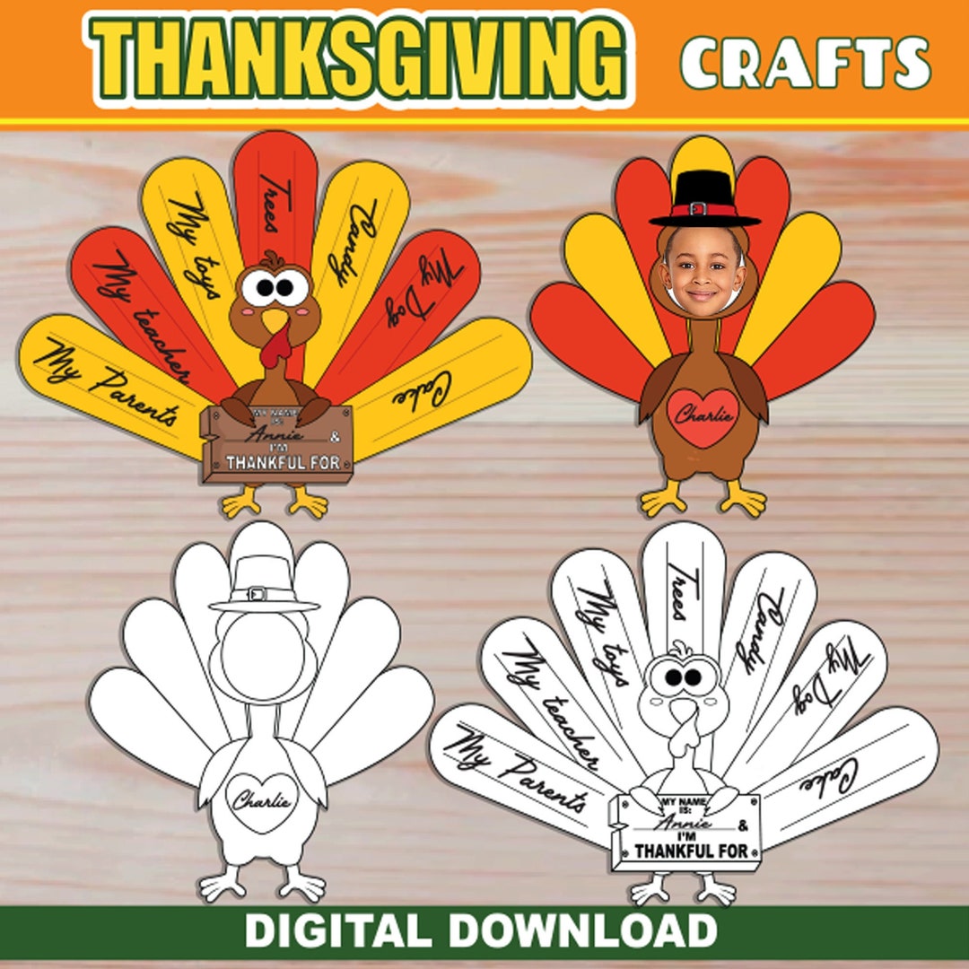 Thankful Little Turkey Crafts | Fall Thanksgiving Craft | Build a ...