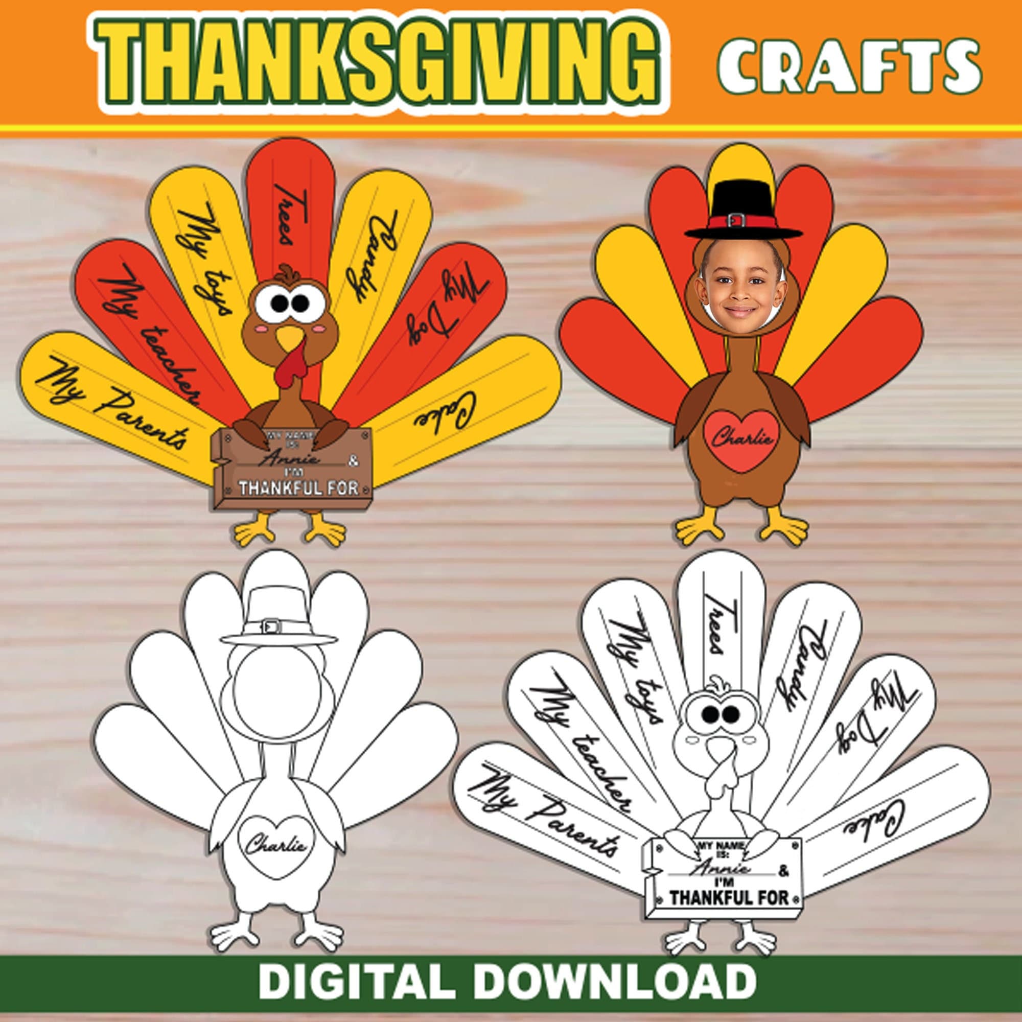 THANKSGIVING COLORING BOOKMARKS, THANKSGIVING ACTIVITIES Crafts No Prep ...