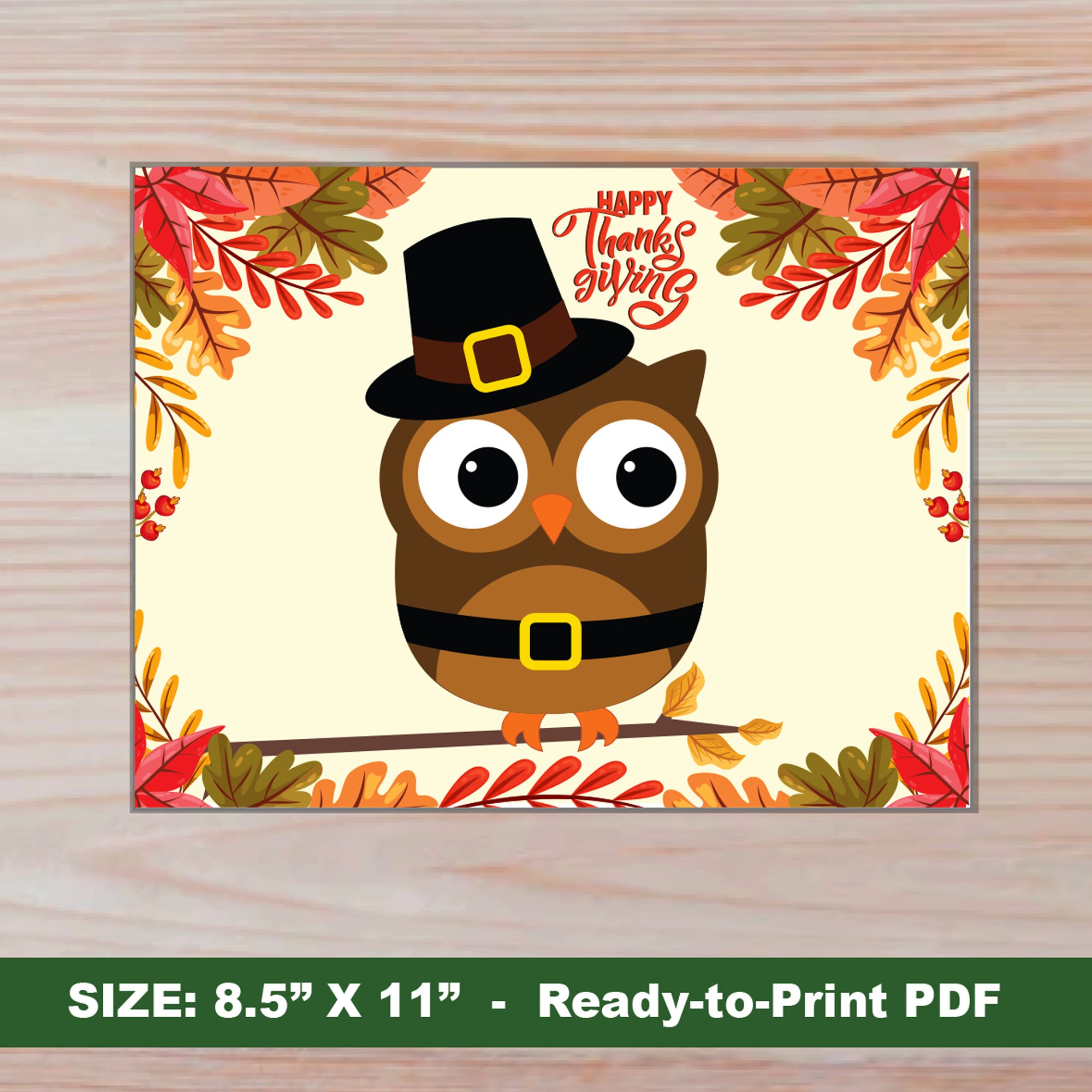 Thanksgiving Handprint Art Owl Handprint Craft Happy - Etsy