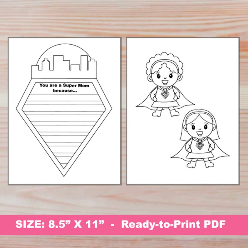 Mother's Day Crafts and Activity Coloring Cards Super - Etsy