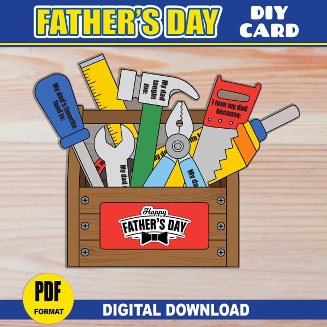 Father's Day Crafts & Activity | Toolbox Card for Dad | Coloring Best ...