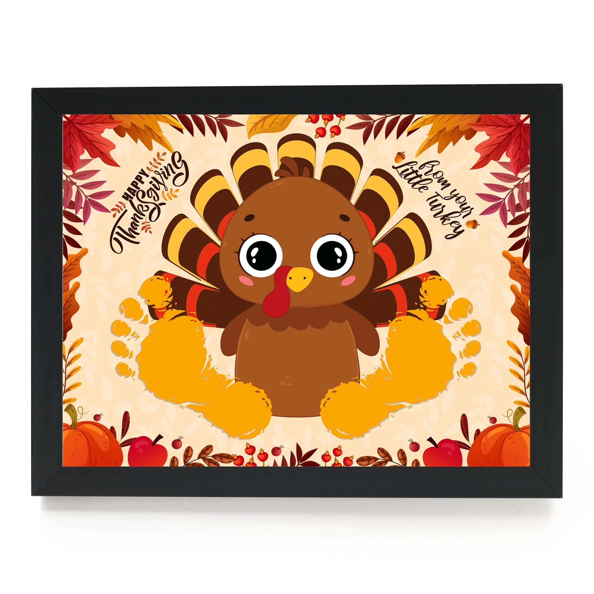 Thanksgiving Turkey Footprint Art | Kids Keepsake (digital Download) - Etsy