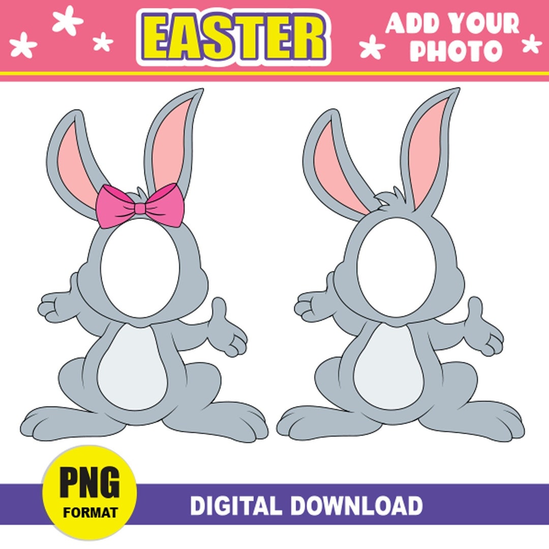 Easter Bunny Faceless Add Your Own Photo Picture | PNG Easter Bunny Boy ...