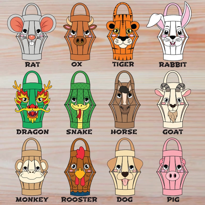 Chinese New Year Crafts 12 Zodiac Animals Paper Lanterns - Etsy