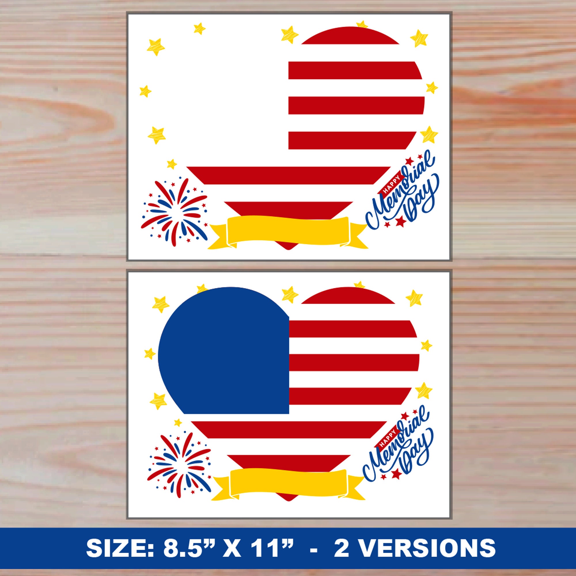 Memorial Day Handprint Wall Art BUNDLE SET of 3 American - Etsy
