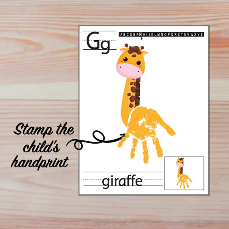 Animal Alphabet Handprint Art Craft A-Z ABC Alphabet Handprint Craft ...