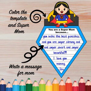 Mother's Day Crafts and Activity | Coloring Cards Super Mom & Best Mom ...